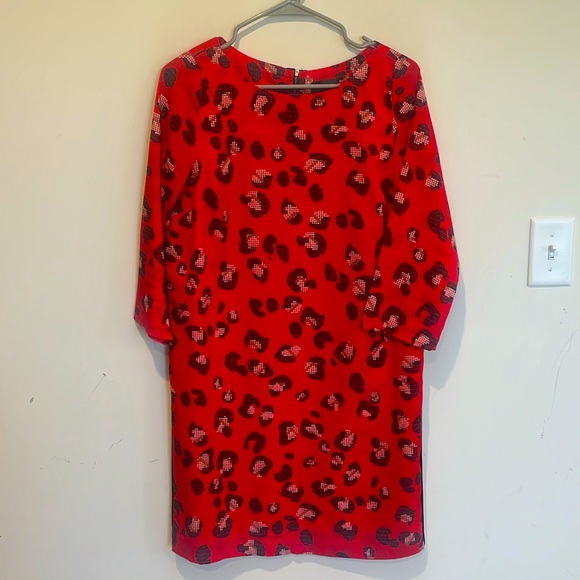 The Limited | Dresses | Limited Red Leopard Print Dress | Poshmark